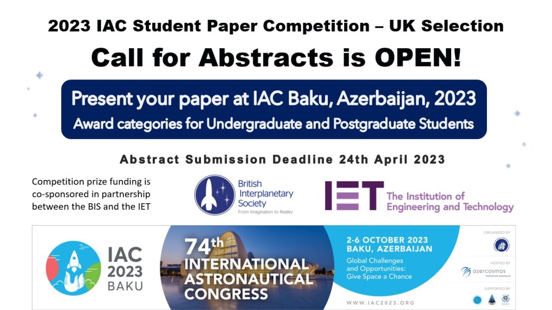 CALL FOR ABSTRACTS - IAC 2023 Student Paper Competition - UK Selection ...
